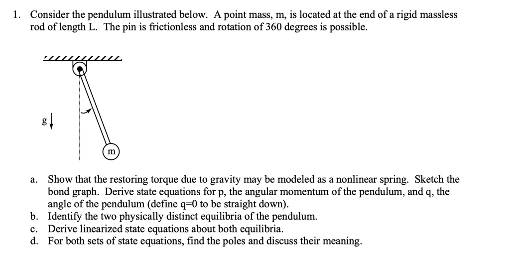 SOLVED: Consider the pendulum illustrated below: point mass, m; is located at the end of a rigid ...
