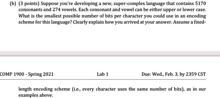 SOLVED: Suppose you're developing a new, super-complex language that ...