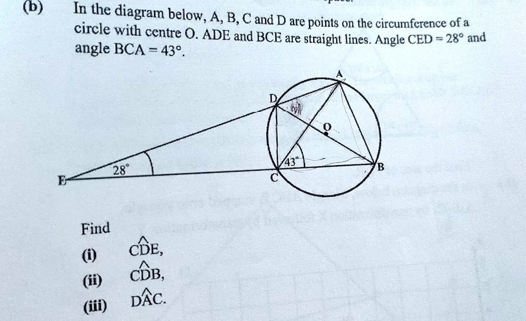 SOLVED: In the diagram below, A, B, C, and D are points on the circumference of a circle with ...