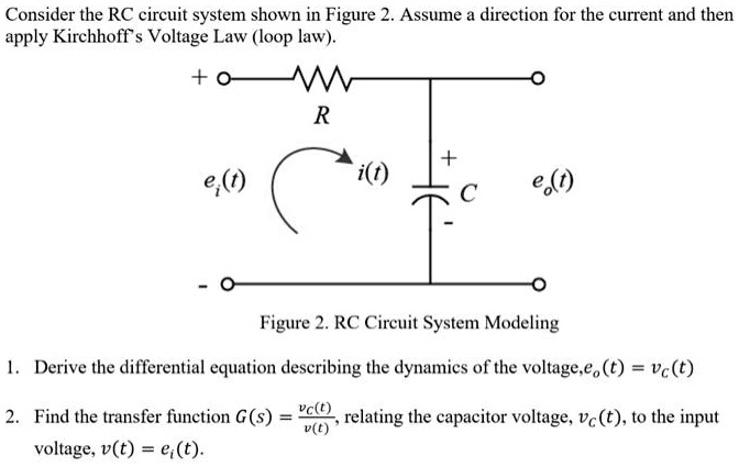 Consider the RC circuit system shown in Figure 2. Assume a direction ...