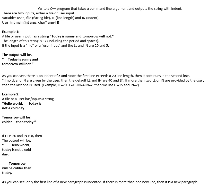Solved Write A C Program That Takes A Command Line Argument And Outputs The String With