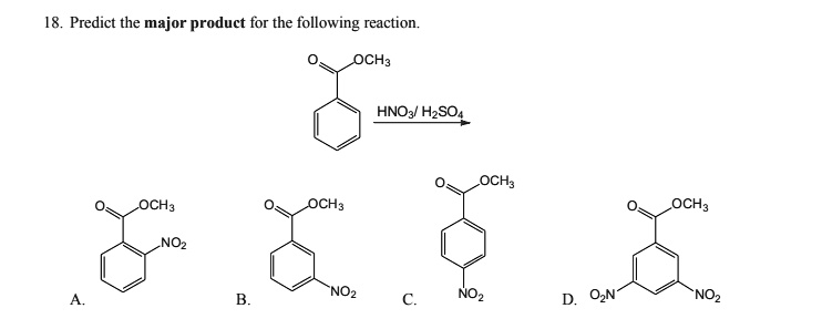 SOLVED: Predict the major product for the following reaction. OCH3 HNOg ...
