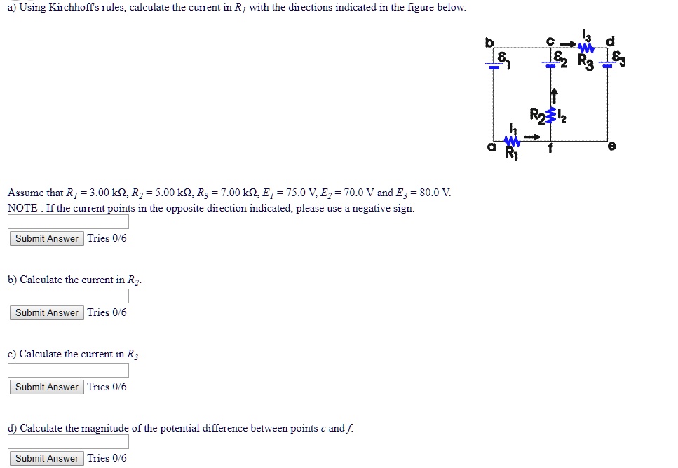 A Using Kirchhoffs Rules Calculate The Current In R… Solvedlib