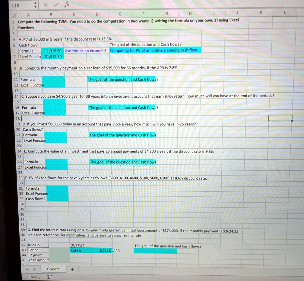 Compute the following TVM. You need to do the computation in...