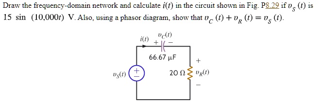 SOLVED: Draw the frequency-domain network and calculate i(t) in the circuit shown in Fig. P8.29 ...