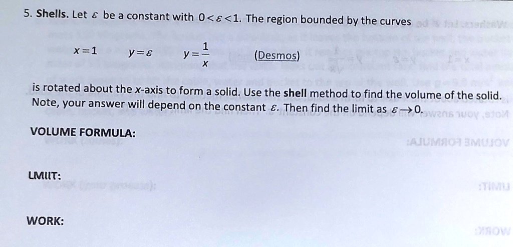 SOLVED: 5. Shells. Let a be a constant with 0
