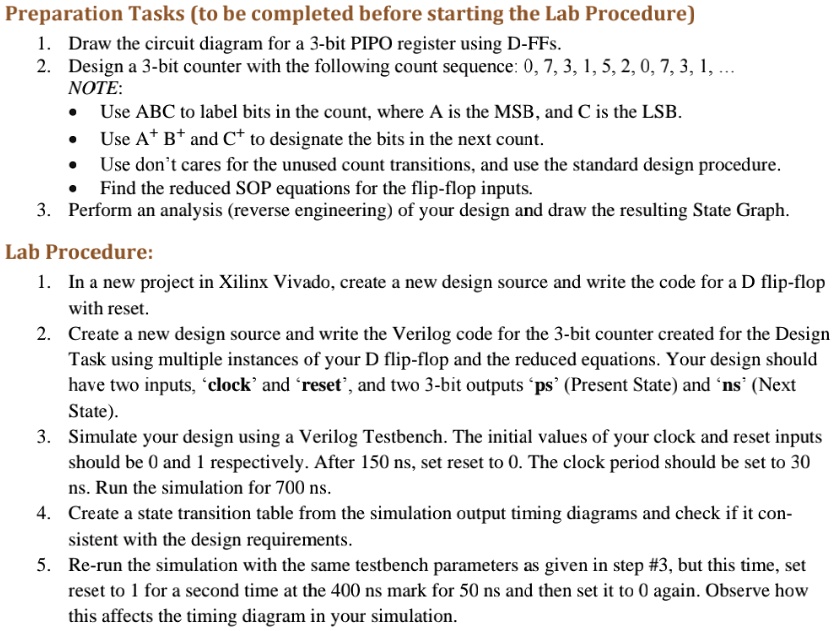 Solved Lab Counters Need Code In Vivado Verilog Preparation Tasks To Be Completed Before 3275