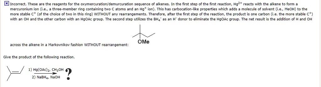 SOLVED: Incorrect: These are the reagents for the ...