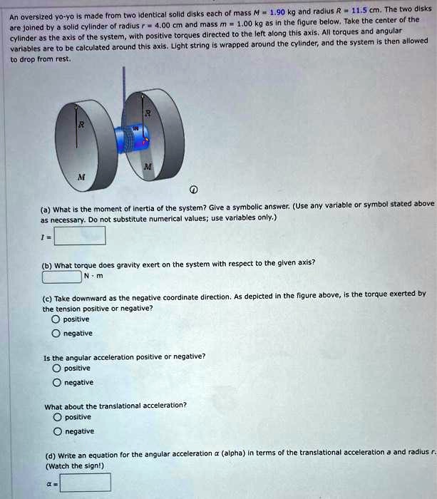 SOLVED: The moment of inertia of the system is given by the equation I ...