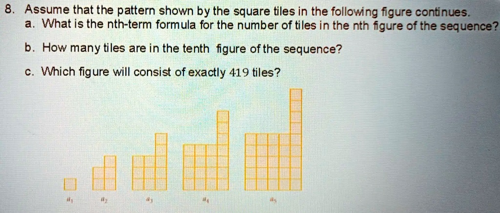 SOLVED: Assume that the pattern shown by the square tiles in the ...