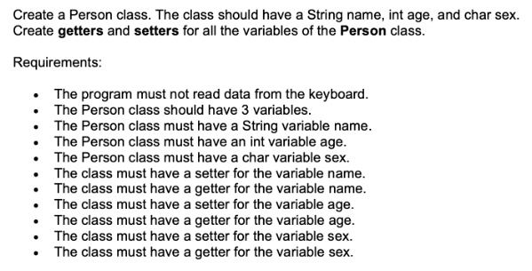 Solved Text Complete The Following Lab Below In A C Program Create A Person Class The 2949