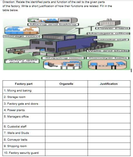 SOLVED: 'Relate the identified parts and function of the cell to the ...