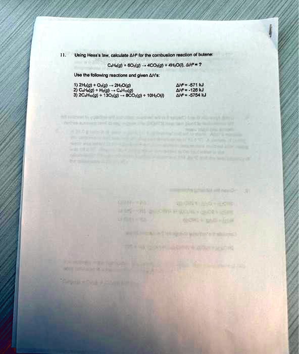 SOLVED: Help with Thermochemistry Using Hess's Law, calculate the ...