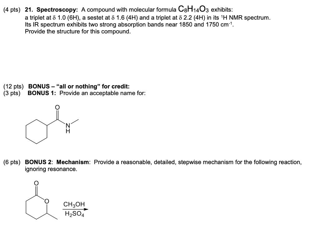 pts 21 spectroscopy a compound with molecular formula c8h14o3 exhibits ...