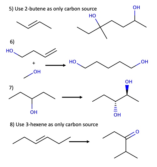 5) Use 2-butene as only carbon source 6) HO + HO OH 7) OH HO OH OH 8 ...