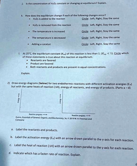 j is the concentration of h2o2 constant or changing at equilibrium ...