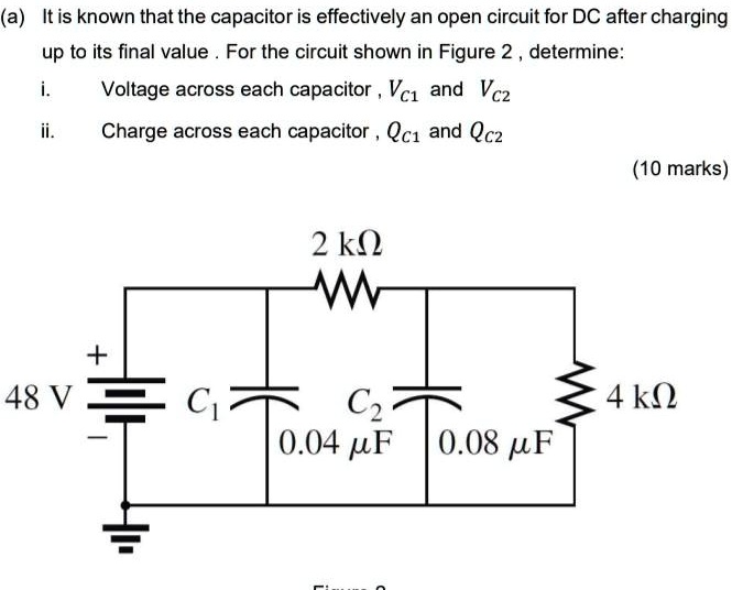 (a) It is known that the capacitor is effectively an open circuit for DC after charging up to ...