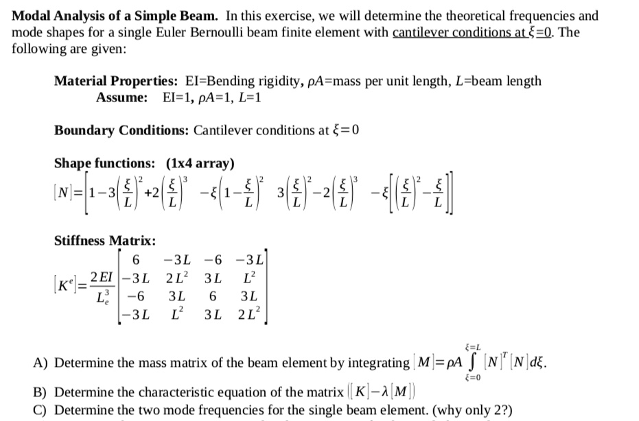 Modal Analysis Of A Simple Beam In This Exercise We Will Determine The