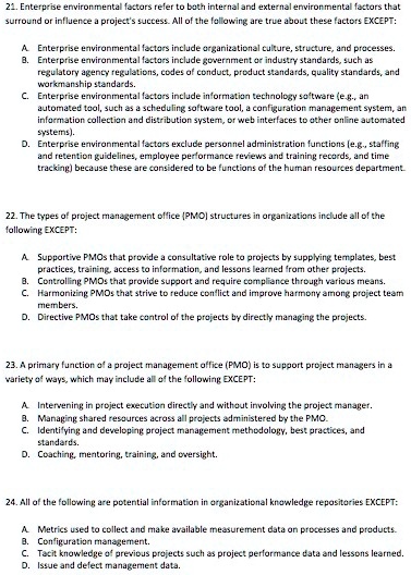 21. Enterprise environmental factors refer to both internal and ...