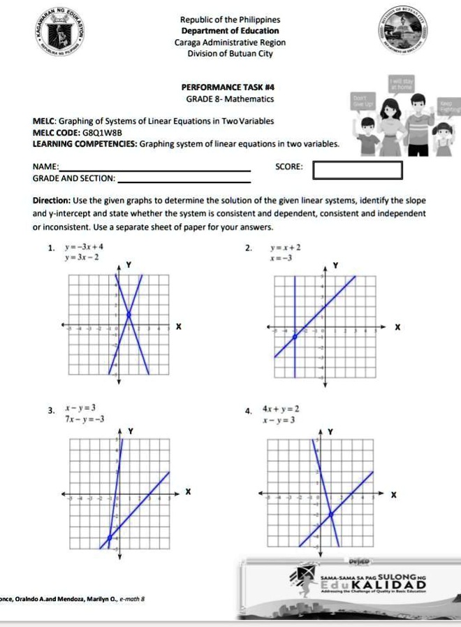SOLVED: 'Pa help po math Performance task Republic of the Philippines ...