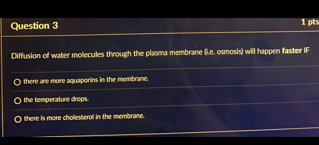 SOLVED: Question 3 Diffusion of water molecules through the plasma ...