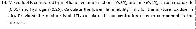 SOLVED: Mixed fuel is composed of methane (volume fraction is 0.25 ...