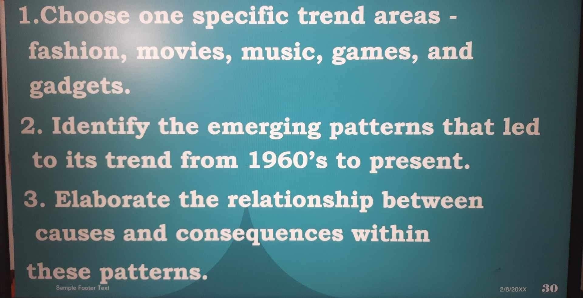 1 choose one specific trend areas fashion movies music games and ...