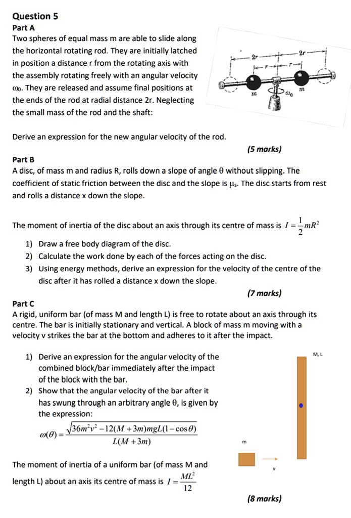 SOLVED: Question 5 Part A: Two spheres of equal mass m are able to slide along the horizontal ...