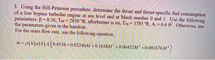 SOLVED: Using the Hill-Peterson procedure, determine the thrust and ...