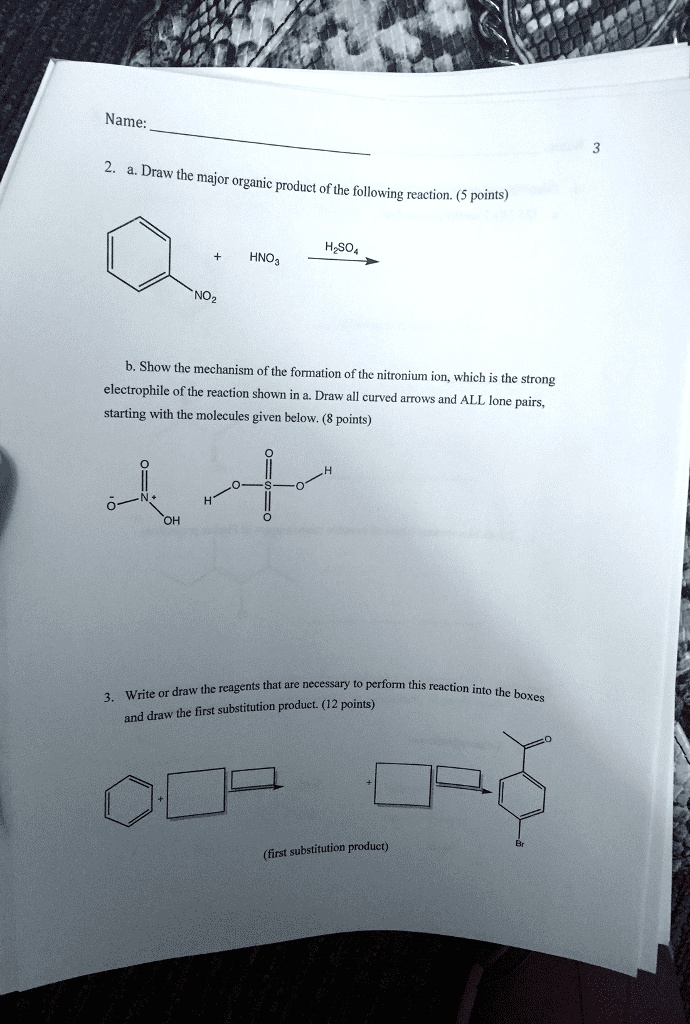 help 2 a draw the major organic organic product of the following ...