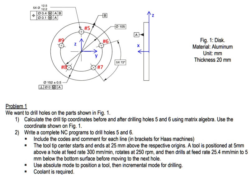 SOLVED: 5X 0 122 004 MA 001 WL 105] Fig: 1: Disk: Material: Aluminum ...
