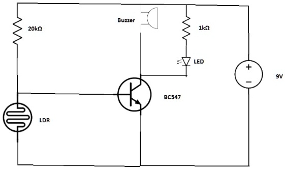 SOLVED: This circuit is a light detector circuit using a Light ...