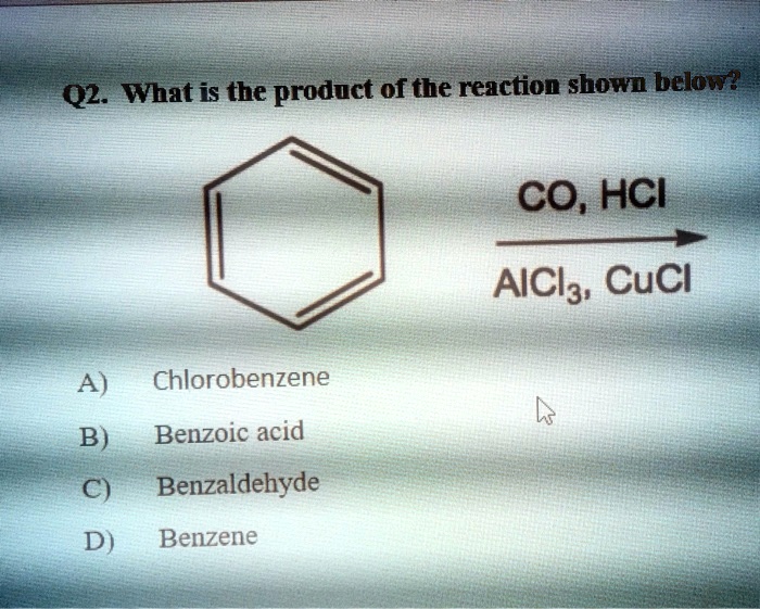 q2 what is the product of the reaction shown below co hci aiclg cucl a ...