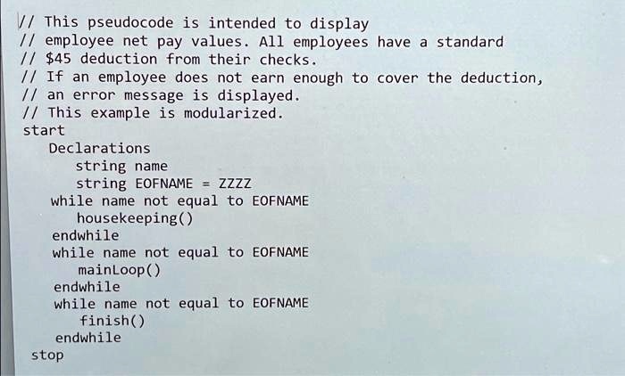 Solved How Would You Debug This Modularized Pseudocode This Pseudocode Is Intended To 1963