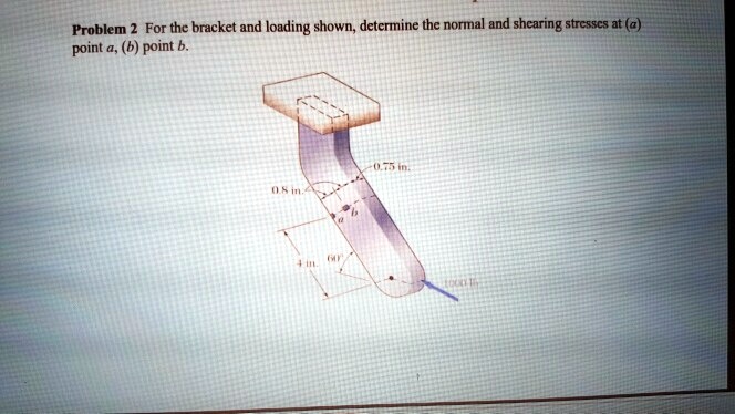 SOLVED: Problem 2 For the bracket and loading shown, determine the ...