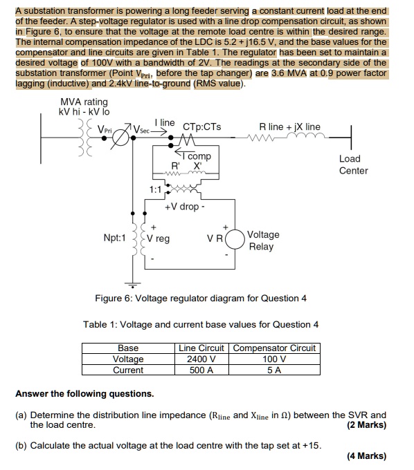 SOLVED: Texts: A substation transformer is powering a long feeder ...