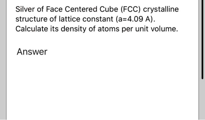 Silver of Face Centered Cube (FCC) crystalline structure of lattice ...