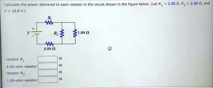 SOLVED: Calculate the power delivered to each resistor in the circuit shown in the figure below ...