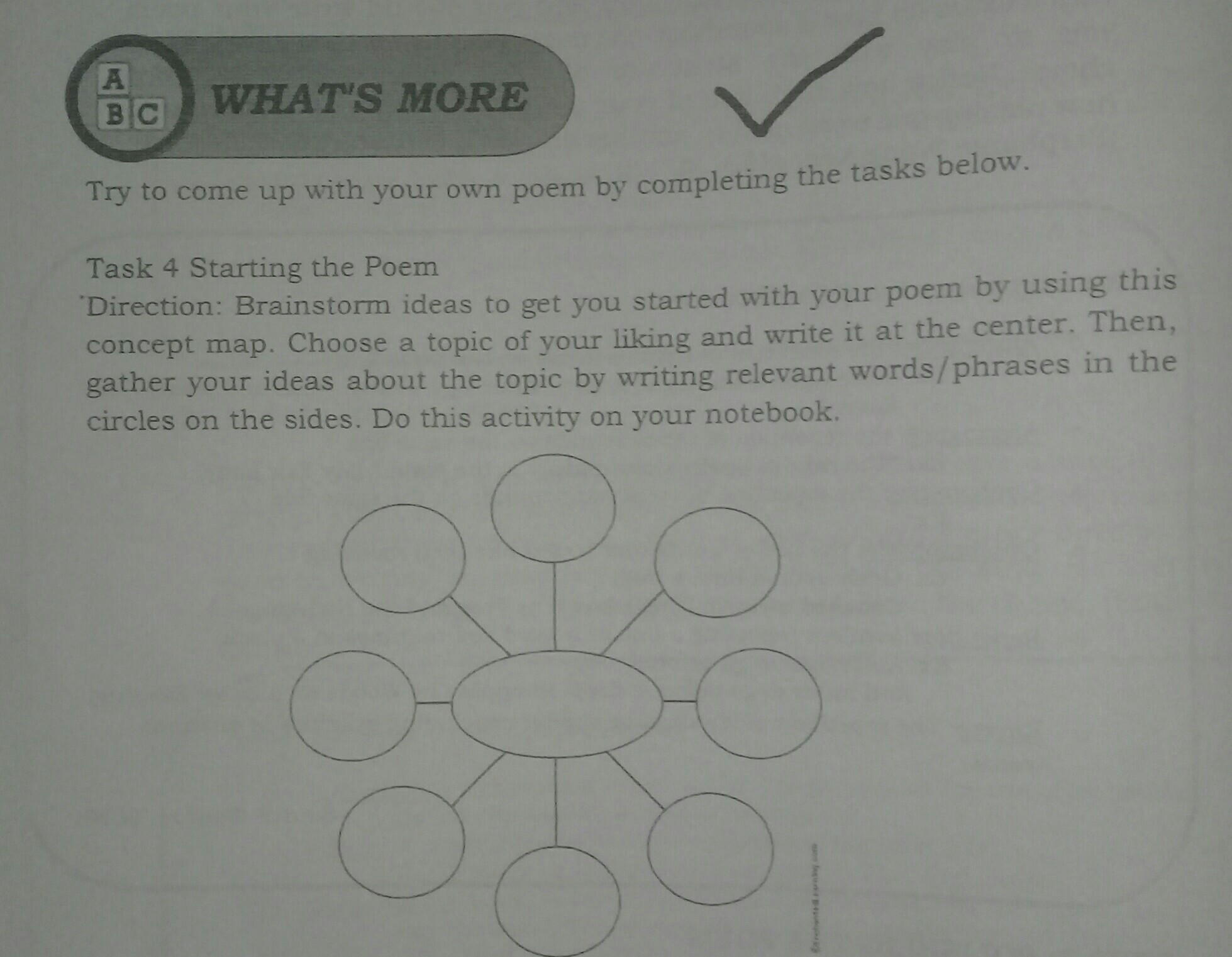 A WHAT'S MORE Try to come up with your own poem by completing the tasks ...