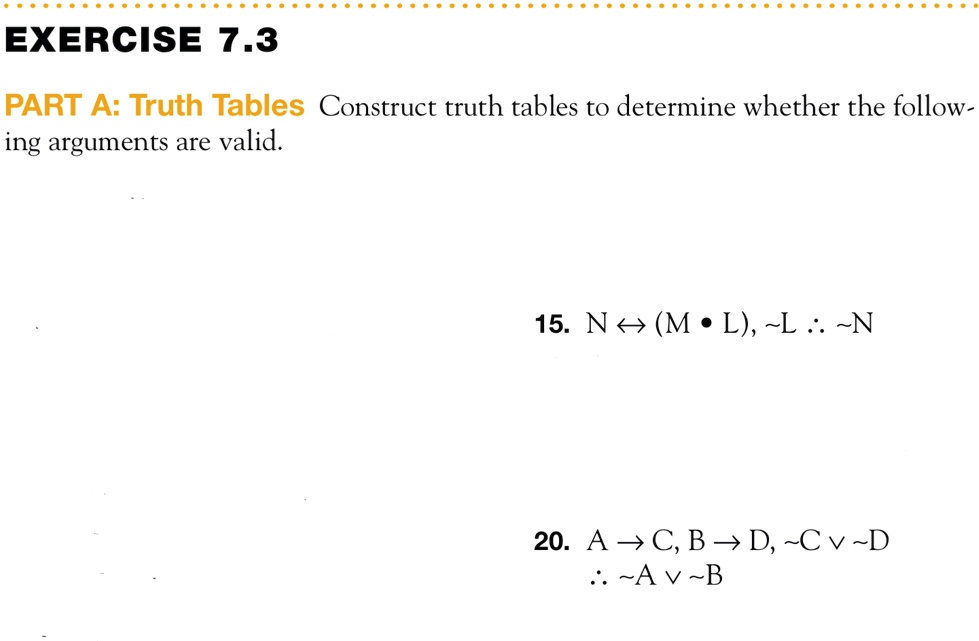 exercise 73 part a truth tables construct truth tables to determine ...