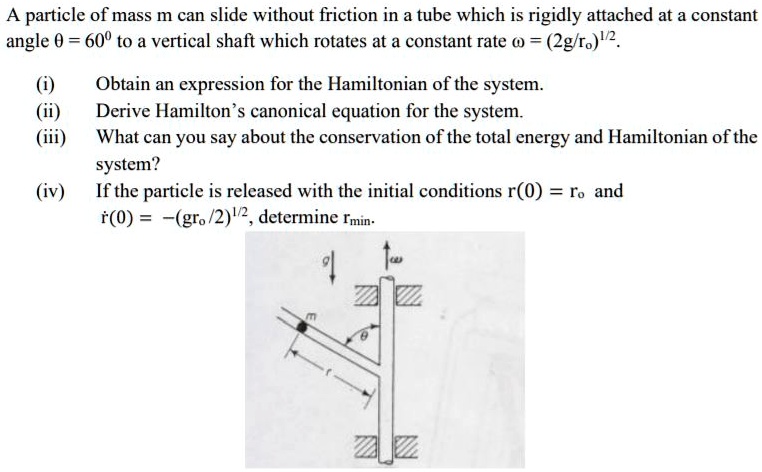 SOLVED: A particle of mass m can slide without friction in a tube which is rigidly attached at a ...