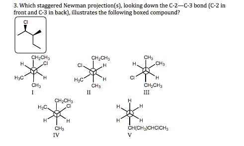 Which staggered newman projections looking down the 2 c 3...
