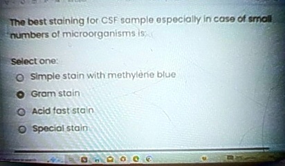 the best staining for csf sample especially in case of small numbers of ...