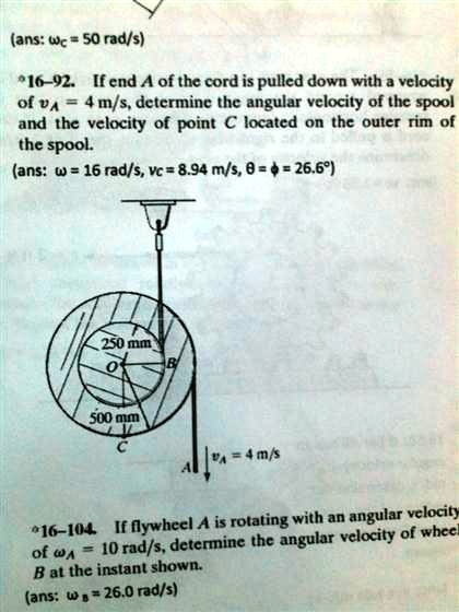 SOLVED: Problem 16-92 (No solutions manual link please) If end A of the cord is pulled down with ...