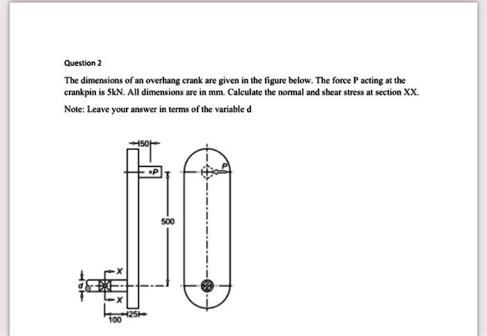 SOLVED: The dimensions of an overhang crank are given in the figure ...