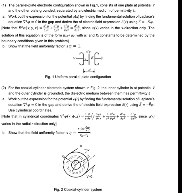 1 the parallel plate electrode configuration shown in fig1consists of ...