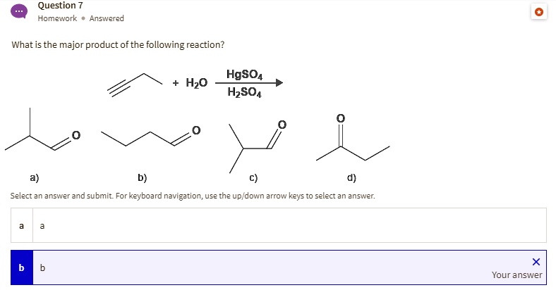 SOLVED: Question Homework Answered What is the major product ofthe ...