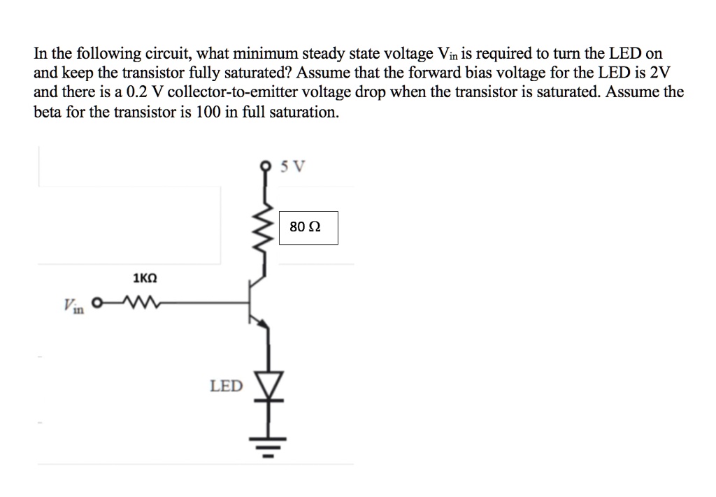 In the following circuit, what minimum steady state voltage Vin is ...
