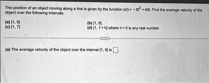 Solved The Position Of An Object Moving Along A Line Is Given By The