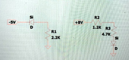 for the circuits shown in the figure determine the voltage across resistors R1 and R3 and the ...